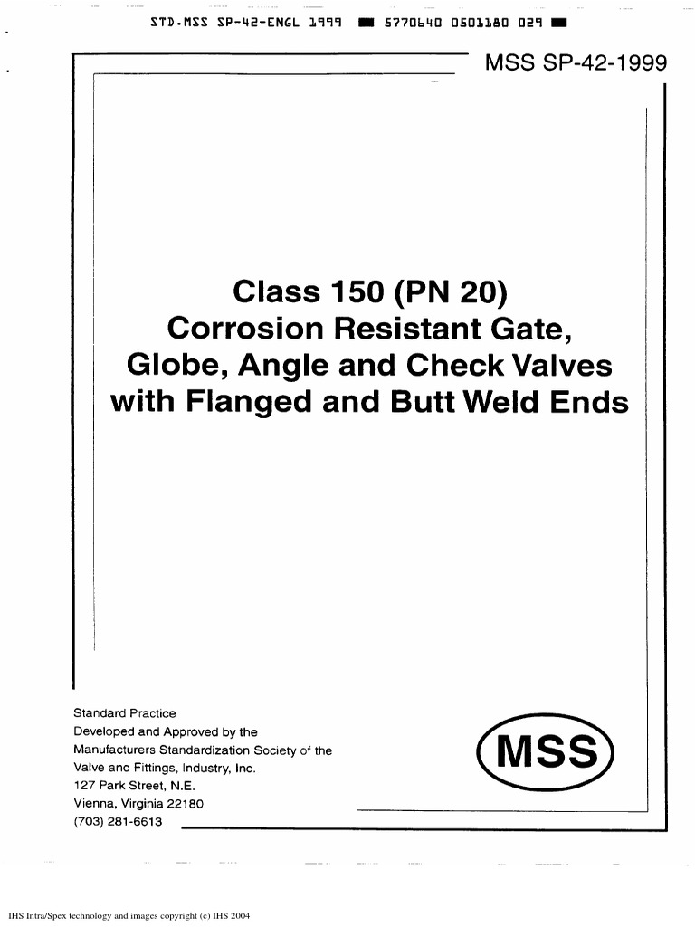 MSS SP 42 Corrosion Resistant GGC | PDF | Computers | Technology & Engineering