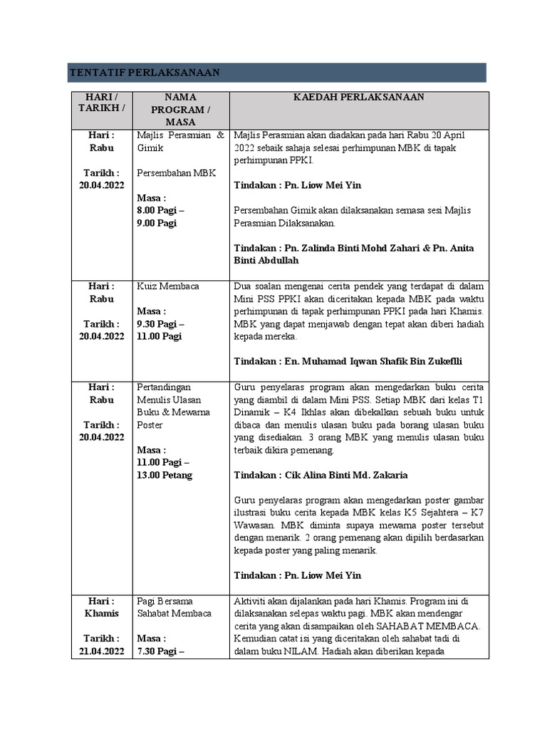 Program Literasi MBK | PDF