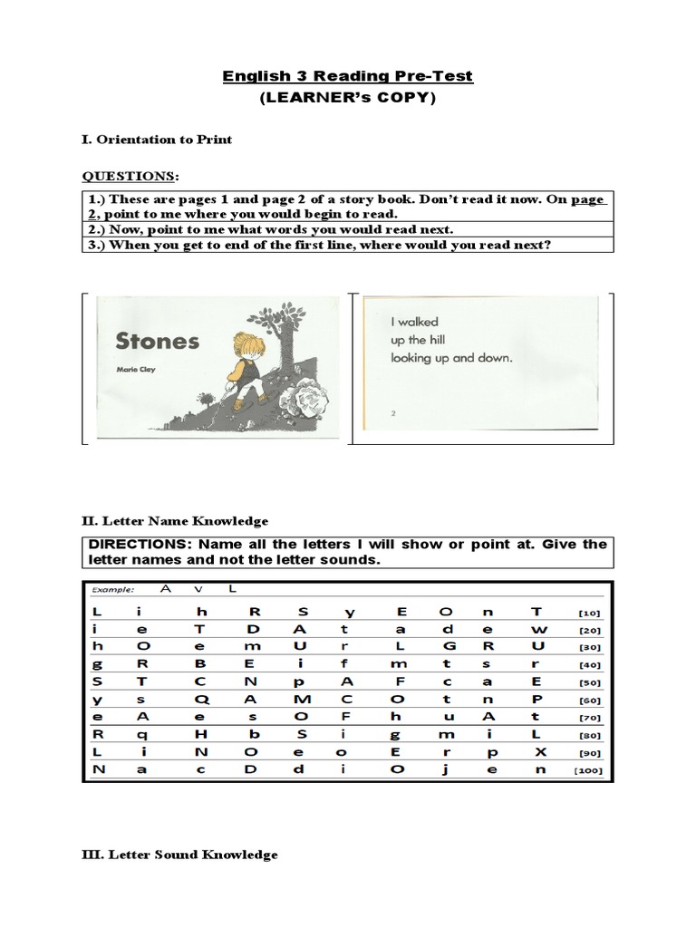 ENGLISH Grade 3 EGRA Learners Copy Ok | PDF | Human Communication ...
