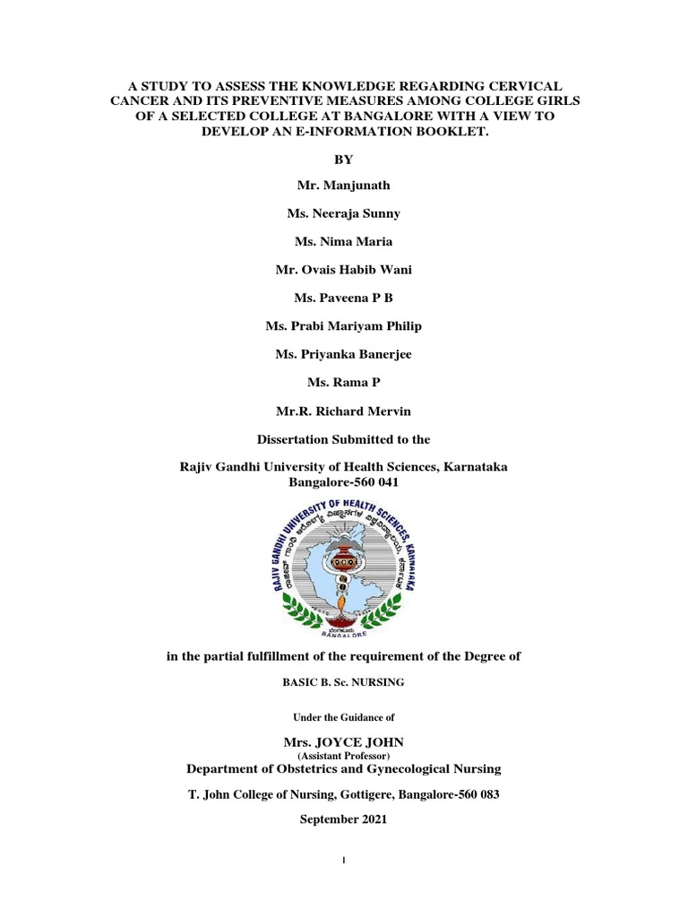 OBG Research Print | PDF | Cervical Cancer | Cancer