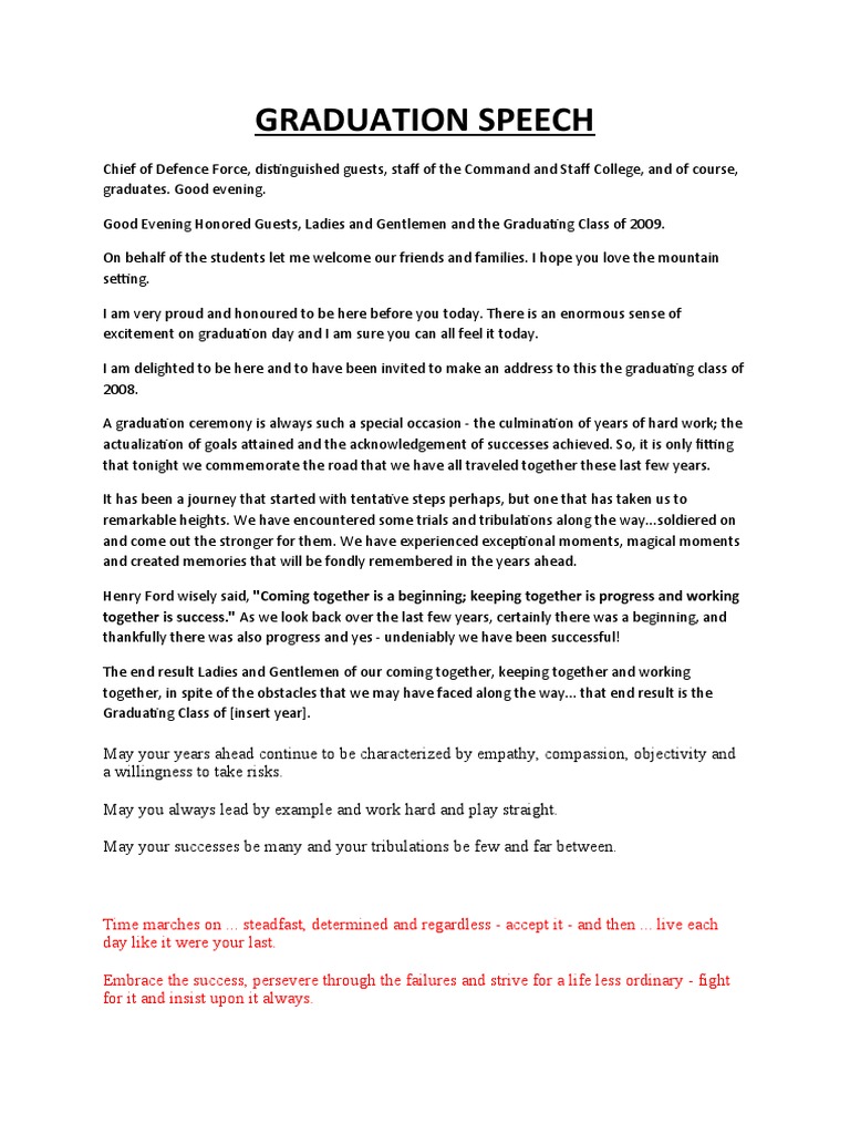 Graduation Speech | PDF