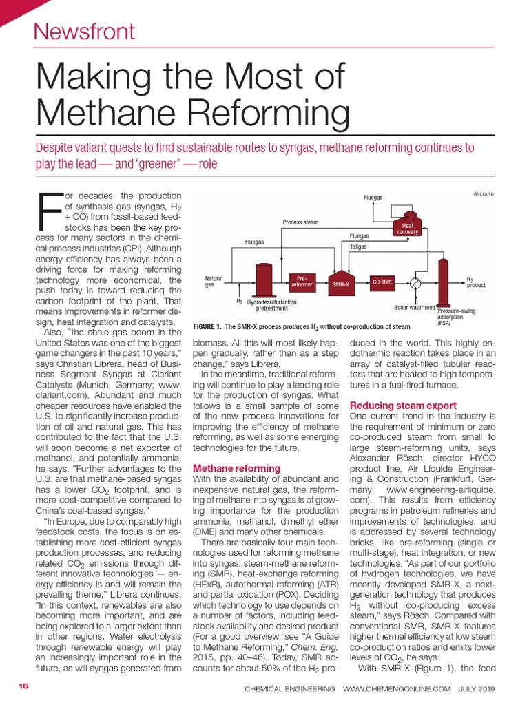 Making The Most of Methane Reforming: Newsfront | PDF | Methane ...
