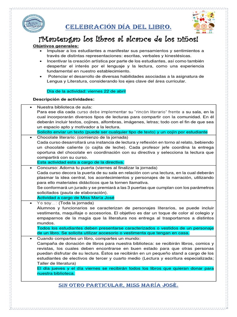Actividades para el Día del Libro 2023 | PDF