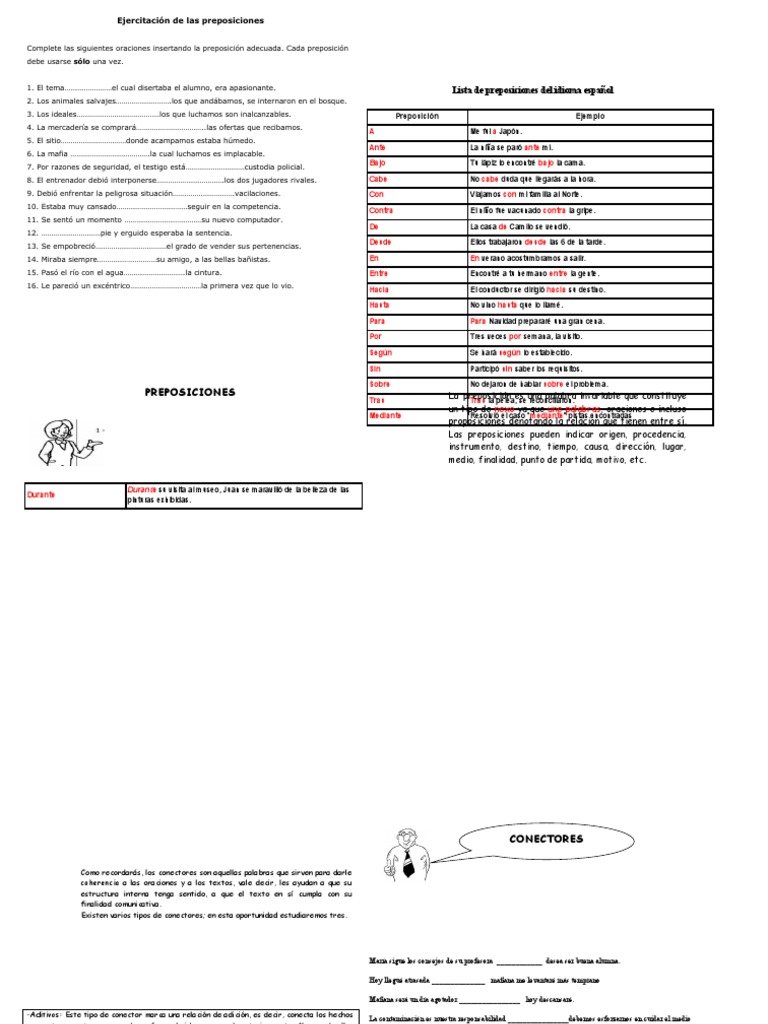 Guia Conectores Preposiciones | PDF