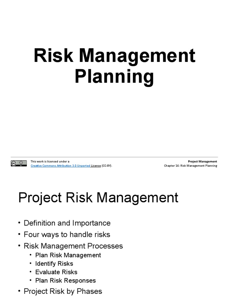 Chapter-16 Risk Management Planning | PDF | Risk | Risk Management