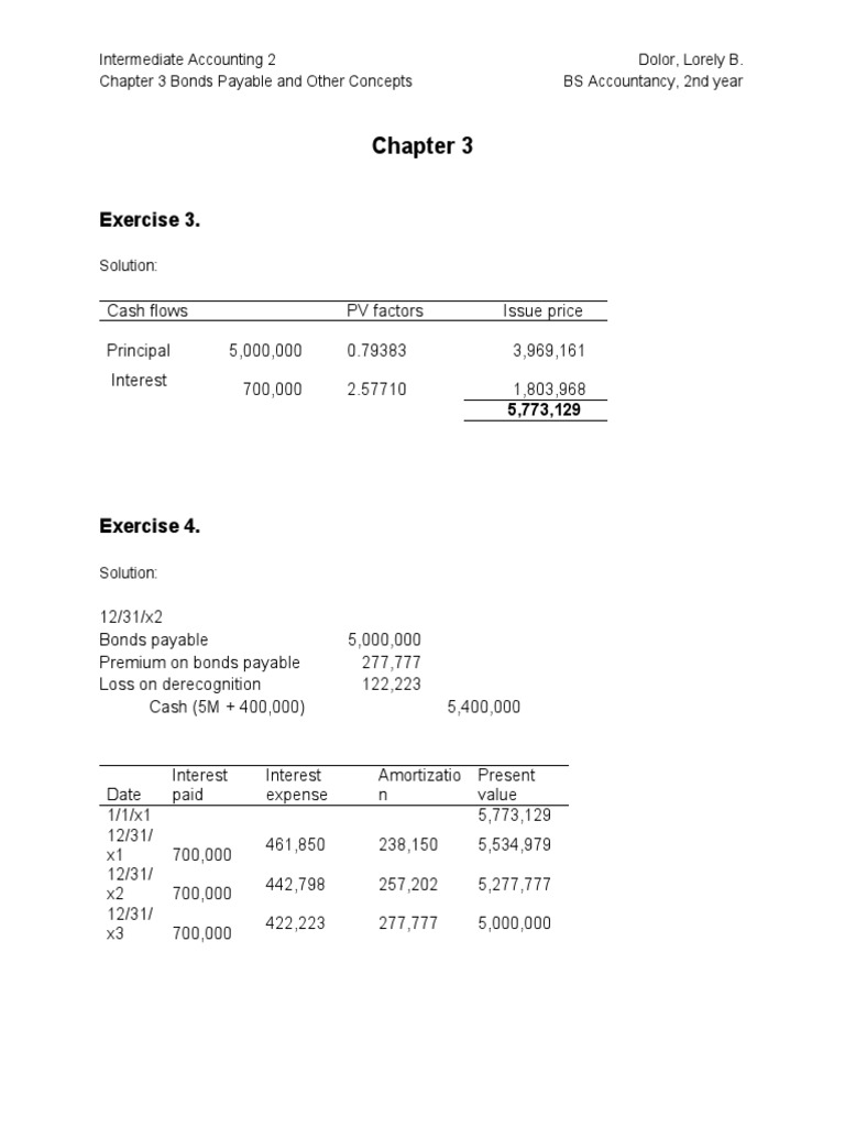 IA2 Chapter3 Exercises | PDF | Bonds (Finance) | Capital Surplus