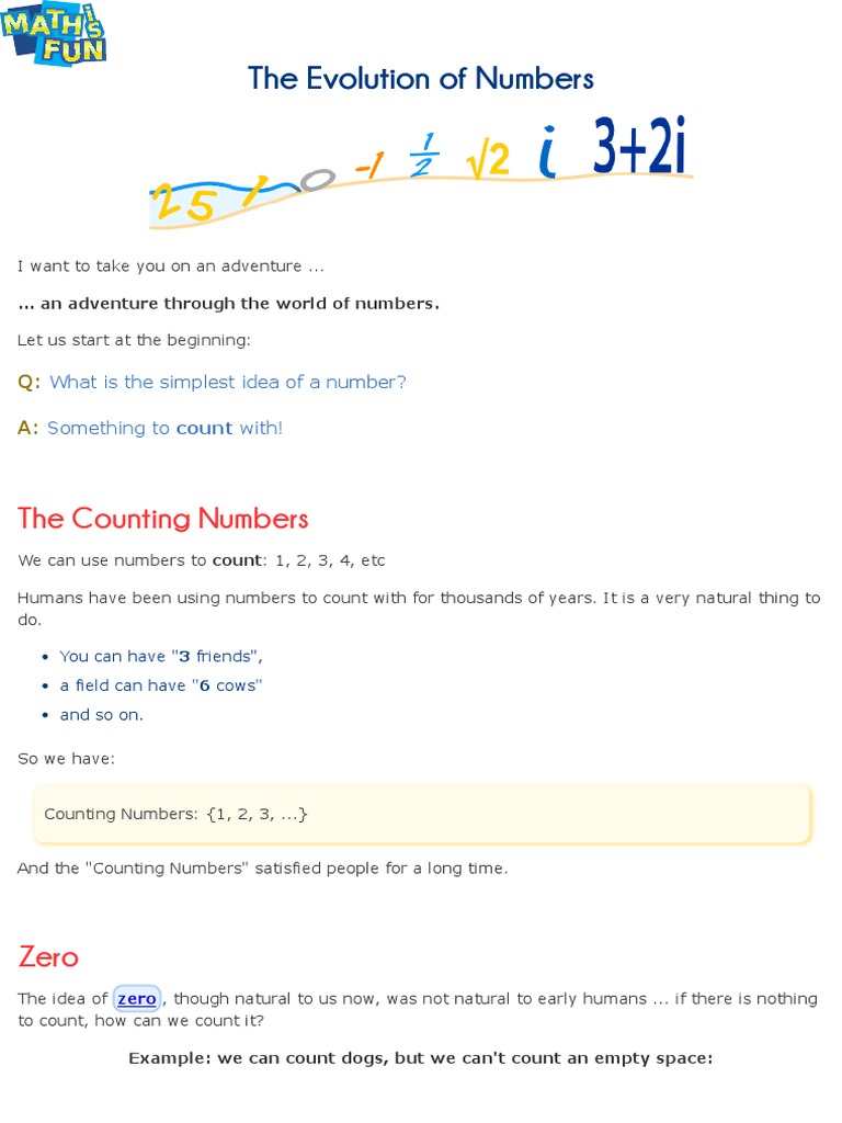 The Evolution of Numbers The Evolution of Numbers | PDF | Numbers ...