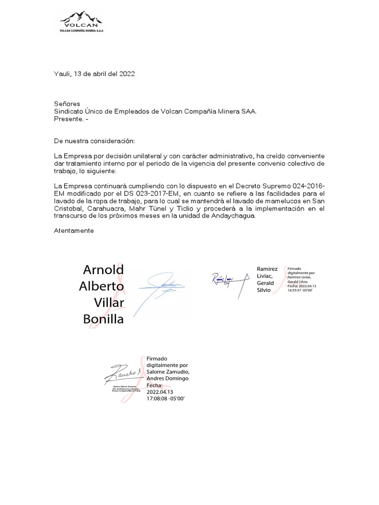 Carta Administrativa - 13042022 - Firmada - 220422 - 212043 | PDF