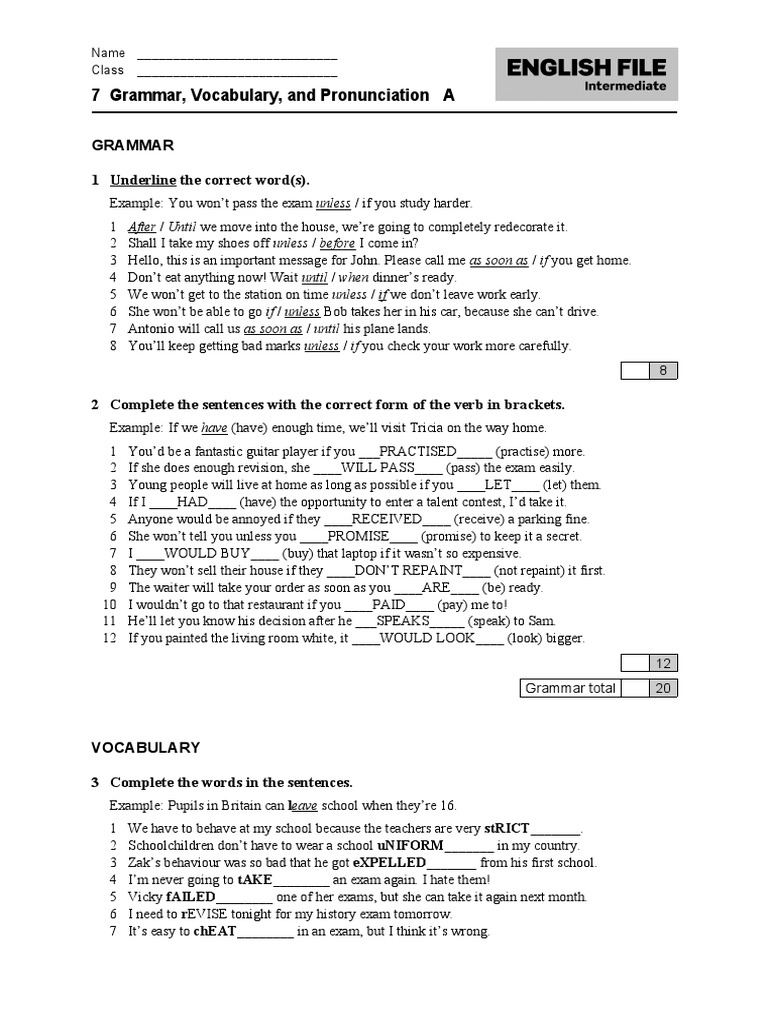 EIC 4 Practice Exercises Unit 7 | PDF | Linguistics