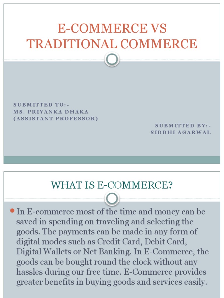 E-Commerce vs Traditional Commerce Explained | PDF | E Commerce | Money
