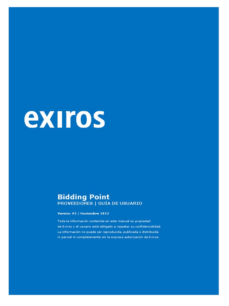 Guía de Usuario: Exiros Bidding Point | PDF | Informática | Software