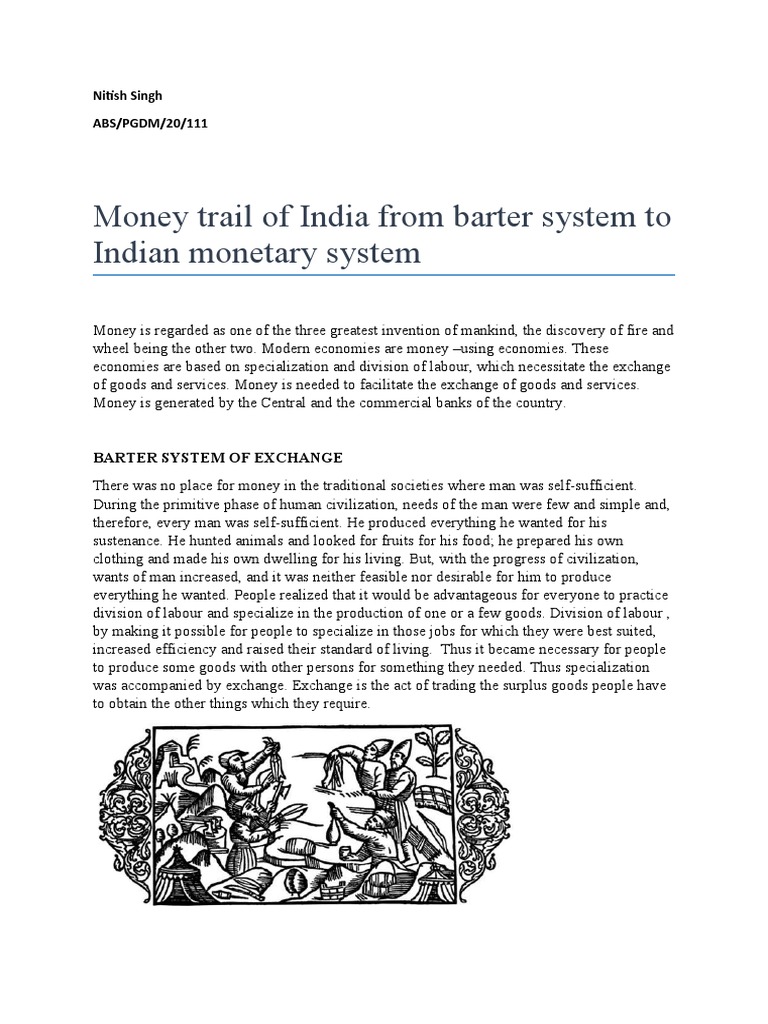 Money Trail of India From Barter System To Indian Monetary System | PDF ...