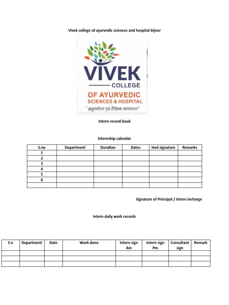 Intern Record Book | PDF