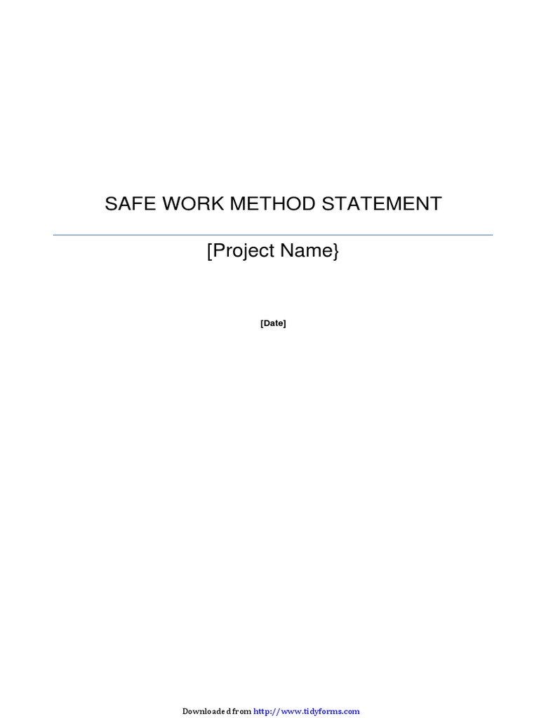 Safe Work Method Statement | PDF | Occupational Safety And Health | Safety