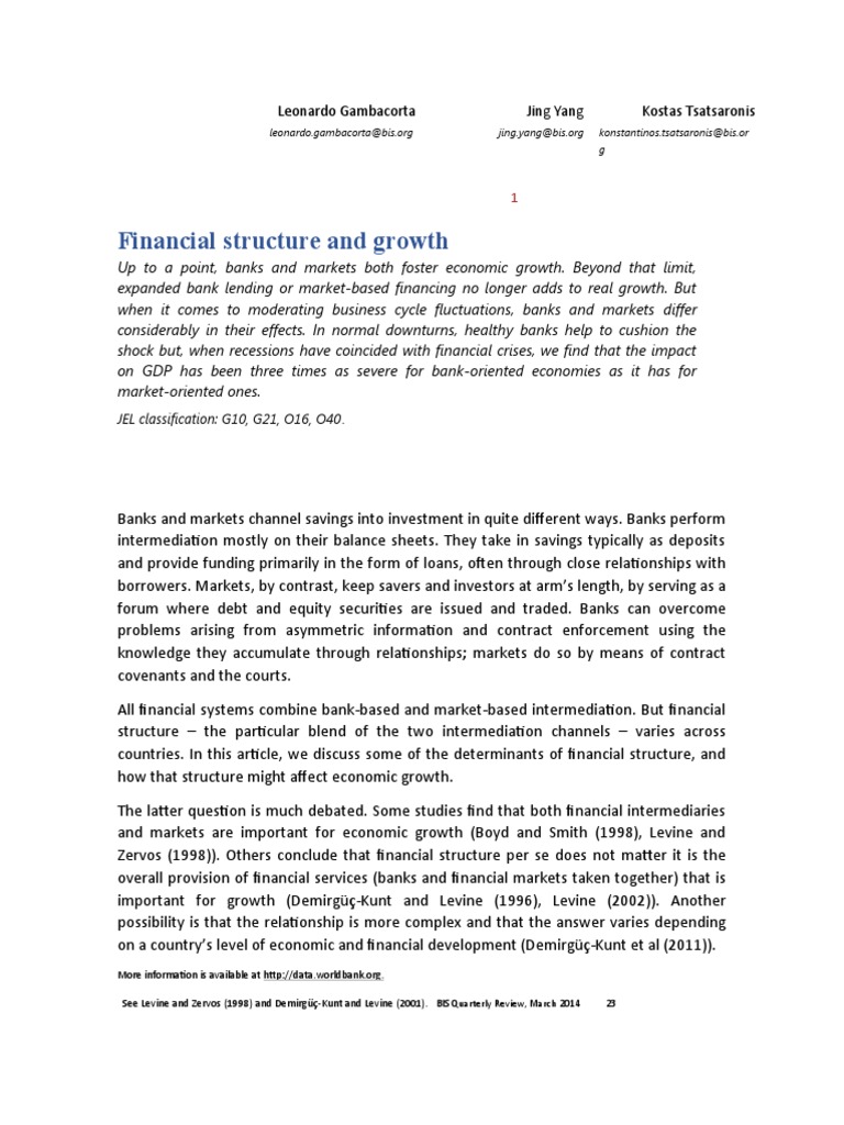 Financial Structure & Growth Analysis | PDF | Banks | Securities (Finance)