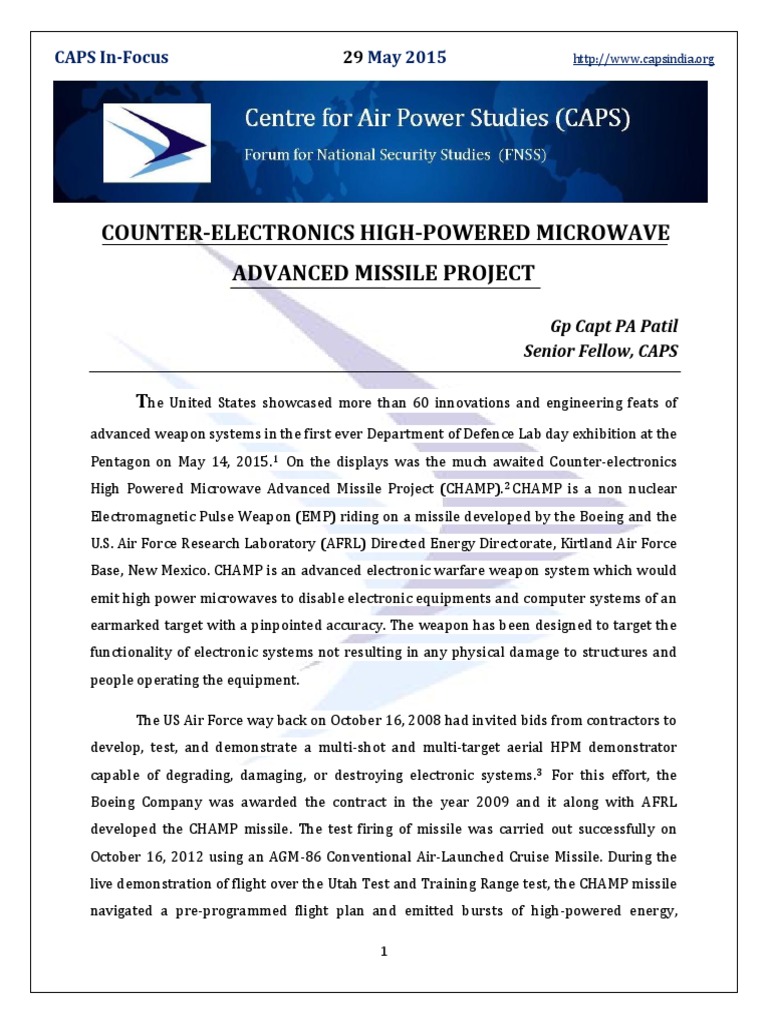 Counter-Electronics High-Powered Microwave Advanced Missile Project ...