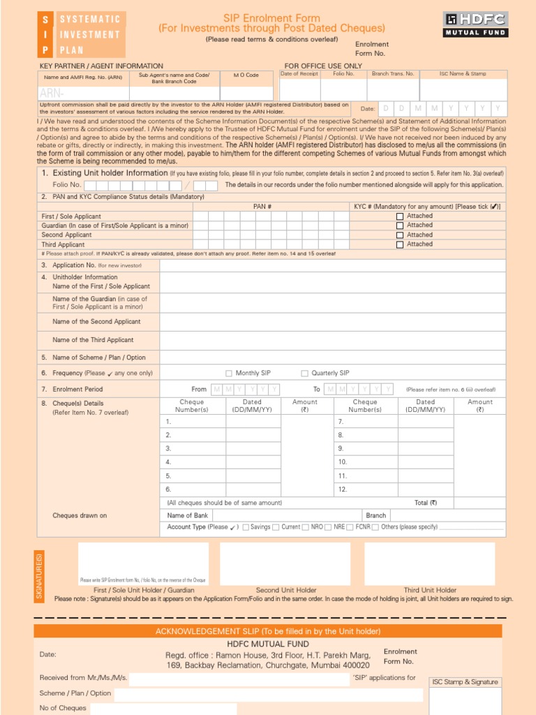 SIP Auto Debit Form 2011 | PDF | Cheque | Banks