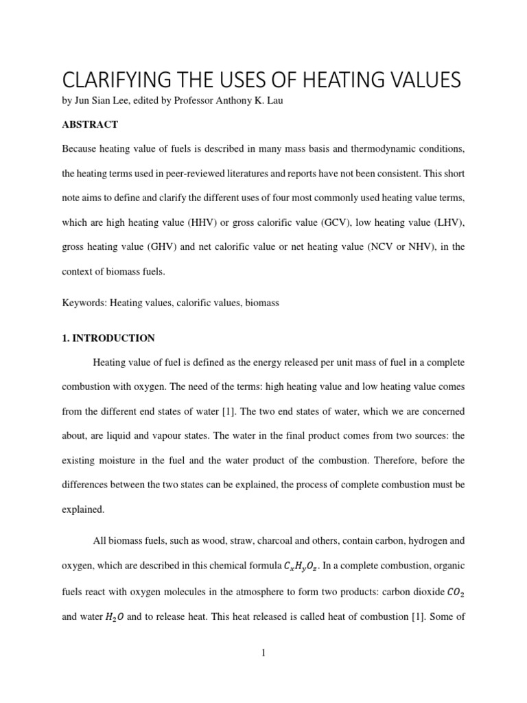 Clarifying Net Heating Value Terms | PDF | Combustion | Energy Technology