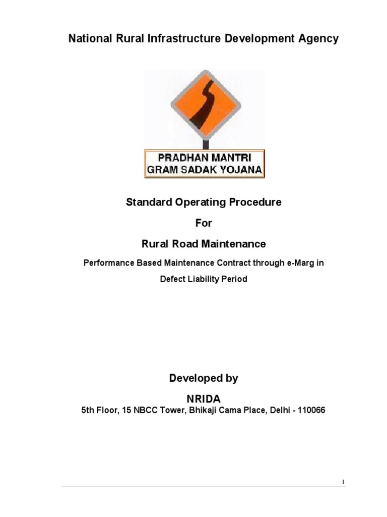 National Rural Infrastructure Development Agency: Standard Operating ...