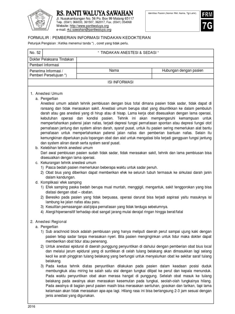 Anestesi & Sedasi | PDF