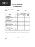 Microteaching Evaluation Form 1 | PDF