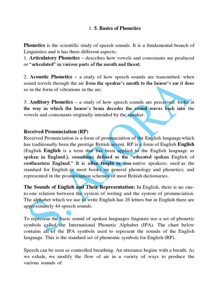 1.5 - Basics of Phonetics | Download Free PDF | Phonetics | Consonant