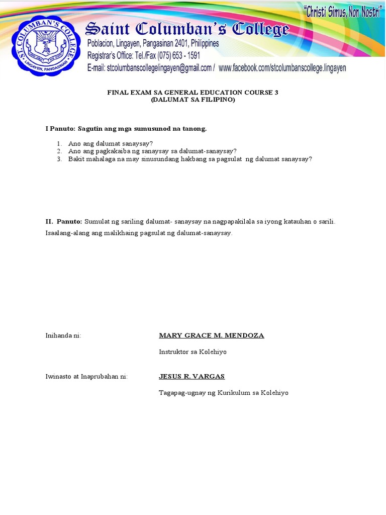 Final Exam Dalumat | PDF