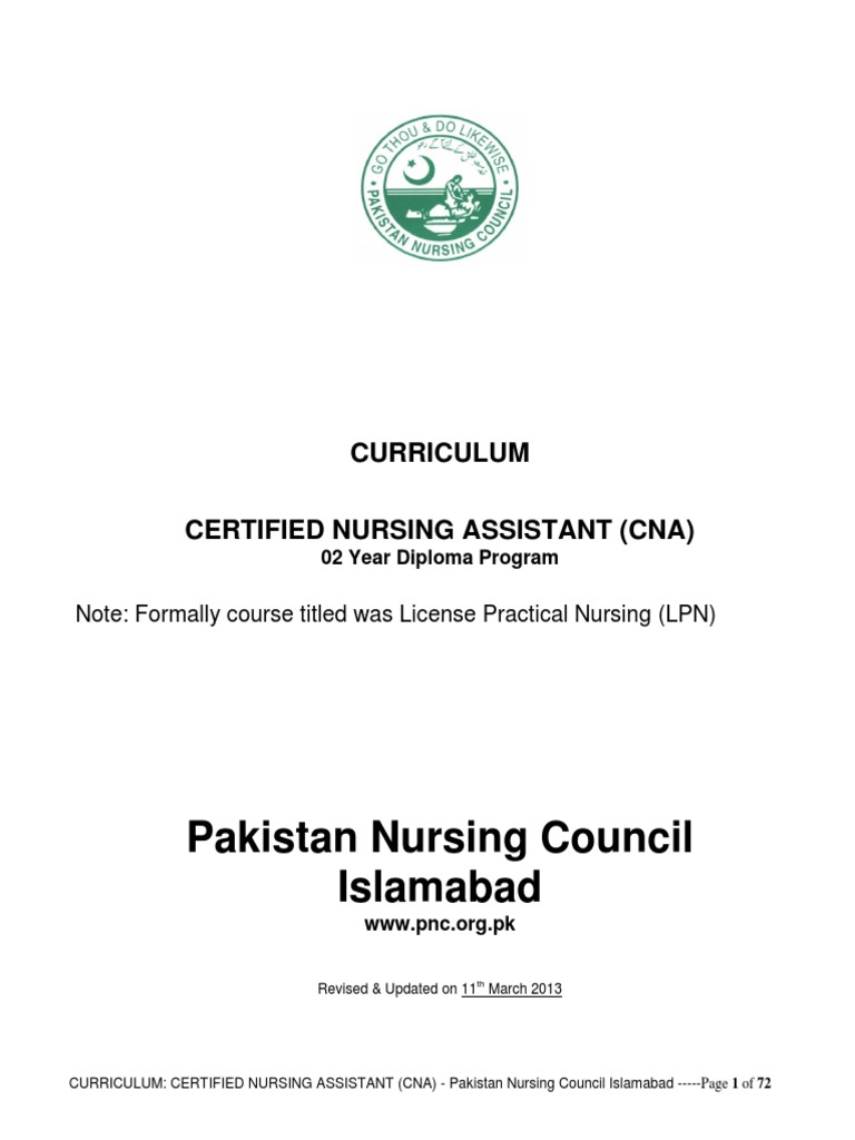 CNA LPN Curriculum 11 March 2013 | PDF