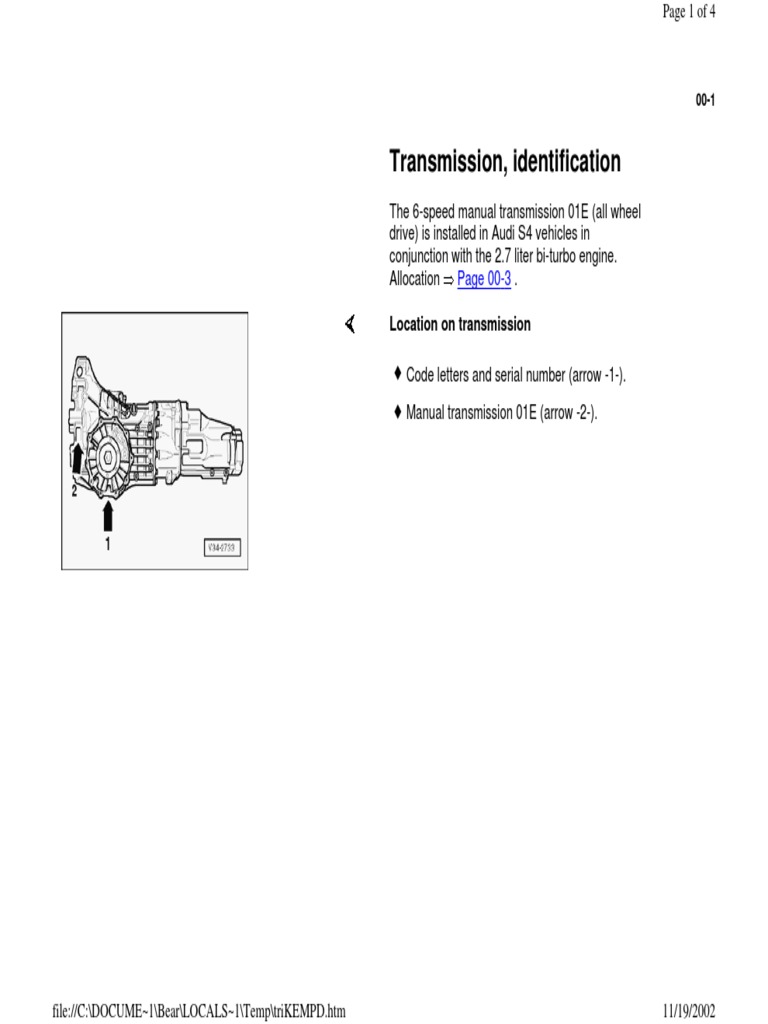 Audi A4 Manual Transmission Guide | PDF | Transmission (Mechanics ...