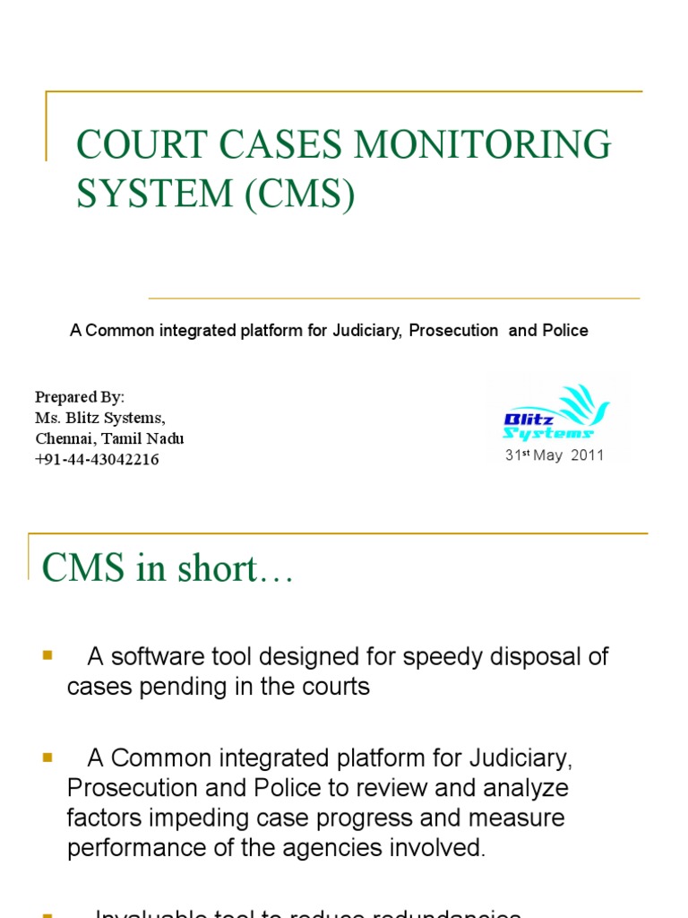 Case Monitoring System | PDF | Justice | Prosecutor