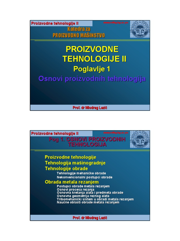 Tehnologija Obrade | PDF