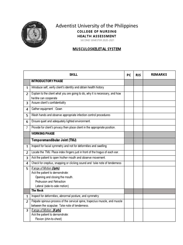 Adventist University of The Philippines: Musculoskeletal System | PDF ...