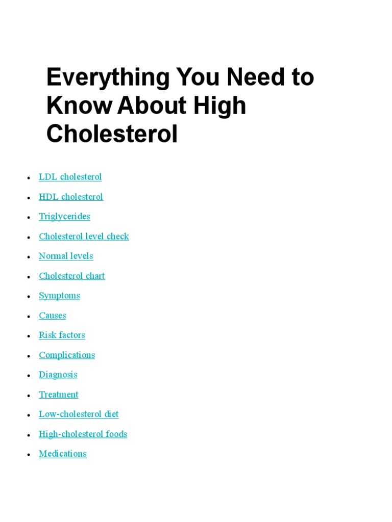 Everything You Need To Know About High Cholesterol | PDF ...