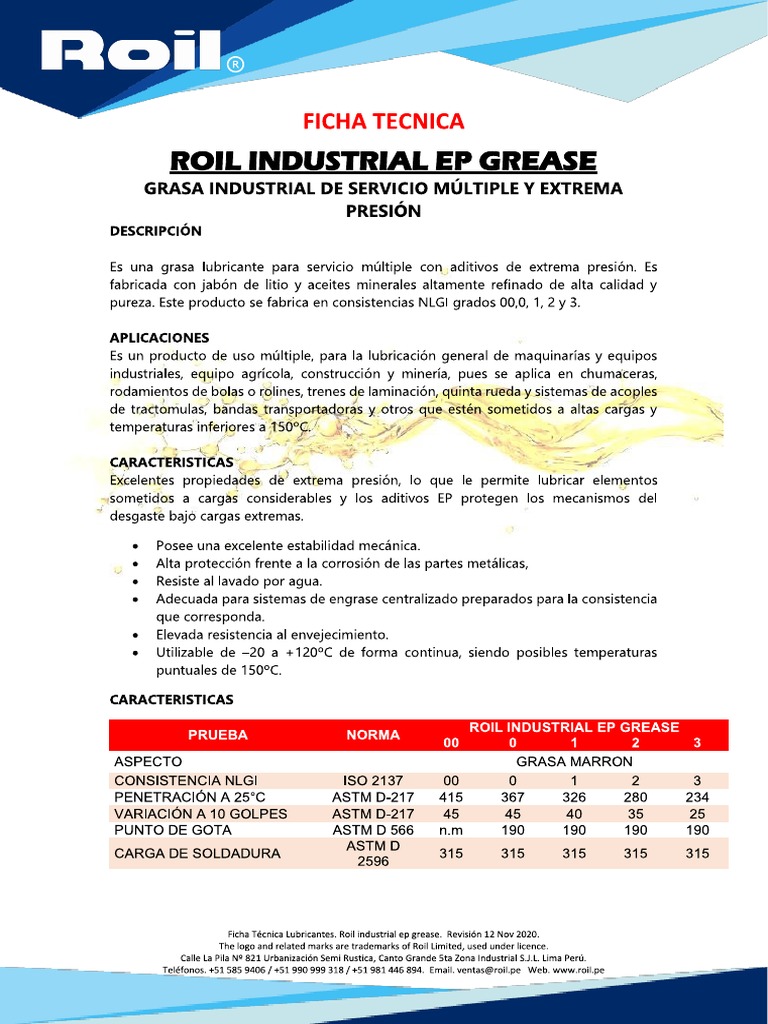 F.T Roil Industrial Ep Grease | PDF