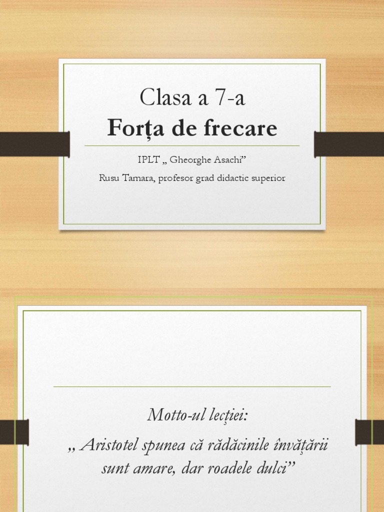 CL 7.forța de Frecare | PDF