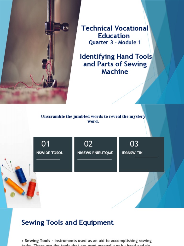 Technical Vocational Education Identifying Hand Tools and Parts of ...