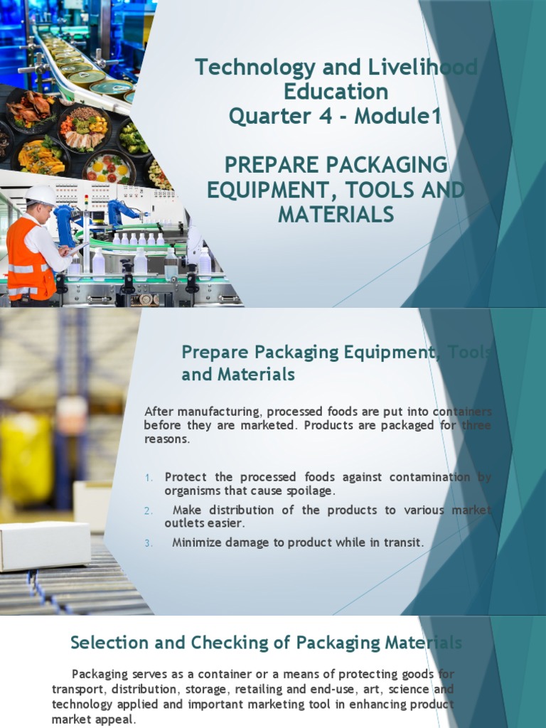 Technology and Livelihood Education Quarter 4 - Module1 Prepare ...