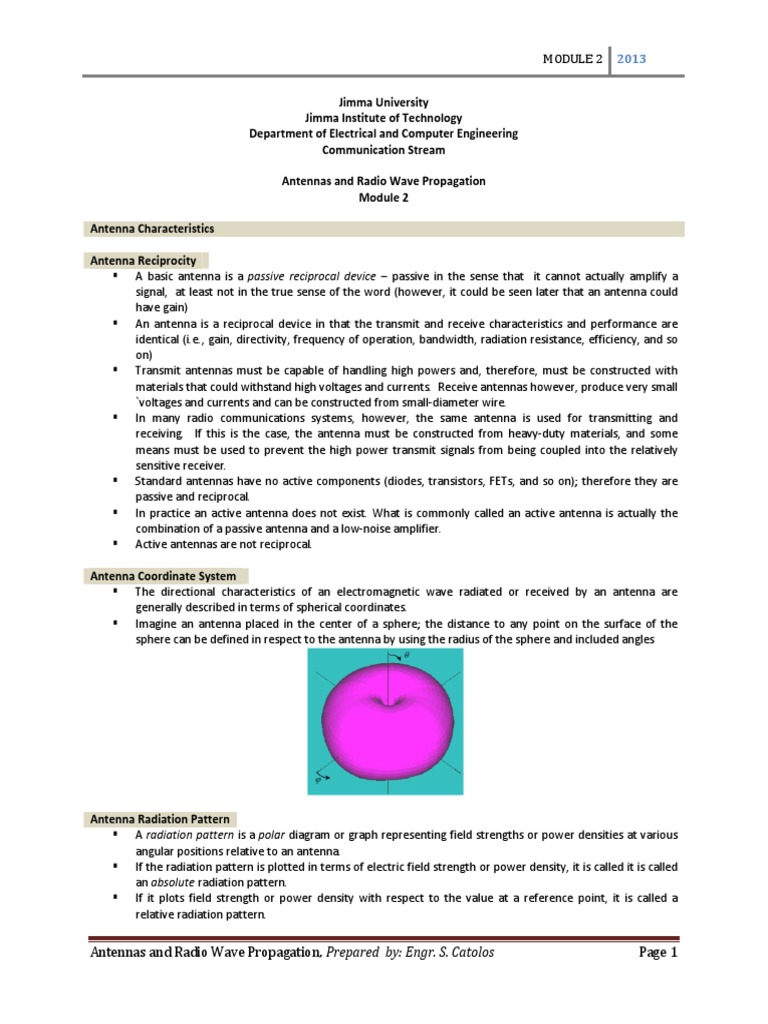 Module 2 - Handouts | PDF | Antenna (Radio) | Polarization (Waves)