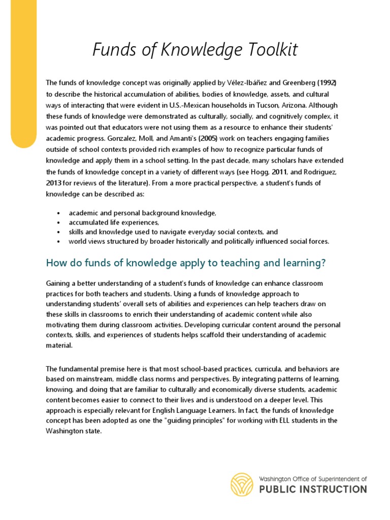 How Do Funds of Knowledge Apply To Teaching and Learning? | PDF ...