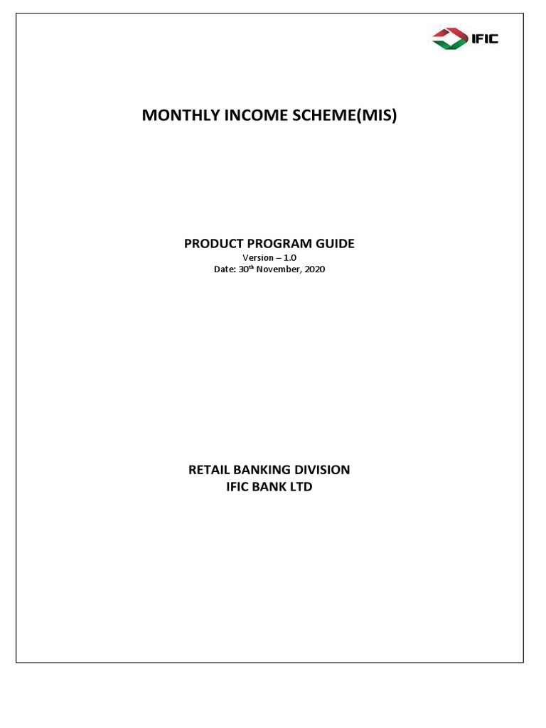 PPG Monthly Income Scheme V1 | PDF | Interest | Banks