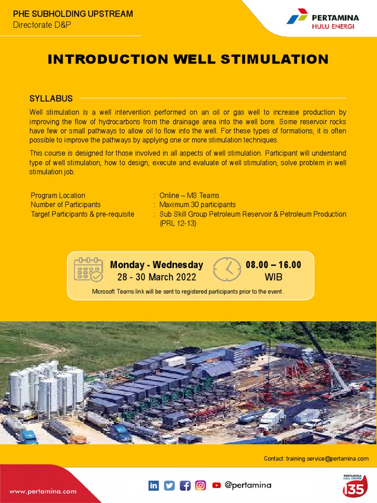 Well Stimulation Flyer Program Pelatihan 2022 | PDF | Hydraulic ...