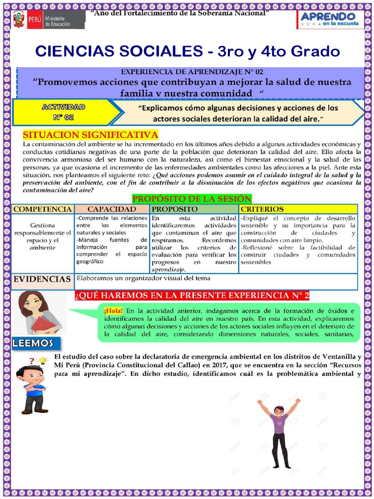 Experiencia de Aprendizaje 2 - Ciencias Sociales - Actividad 02 - 3ero y 4to-2022 | PDF | Historia