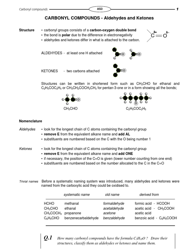 Carbonyl Compounds Aldehydes and Ketones3 | PDF | Aldehyde | Ketone