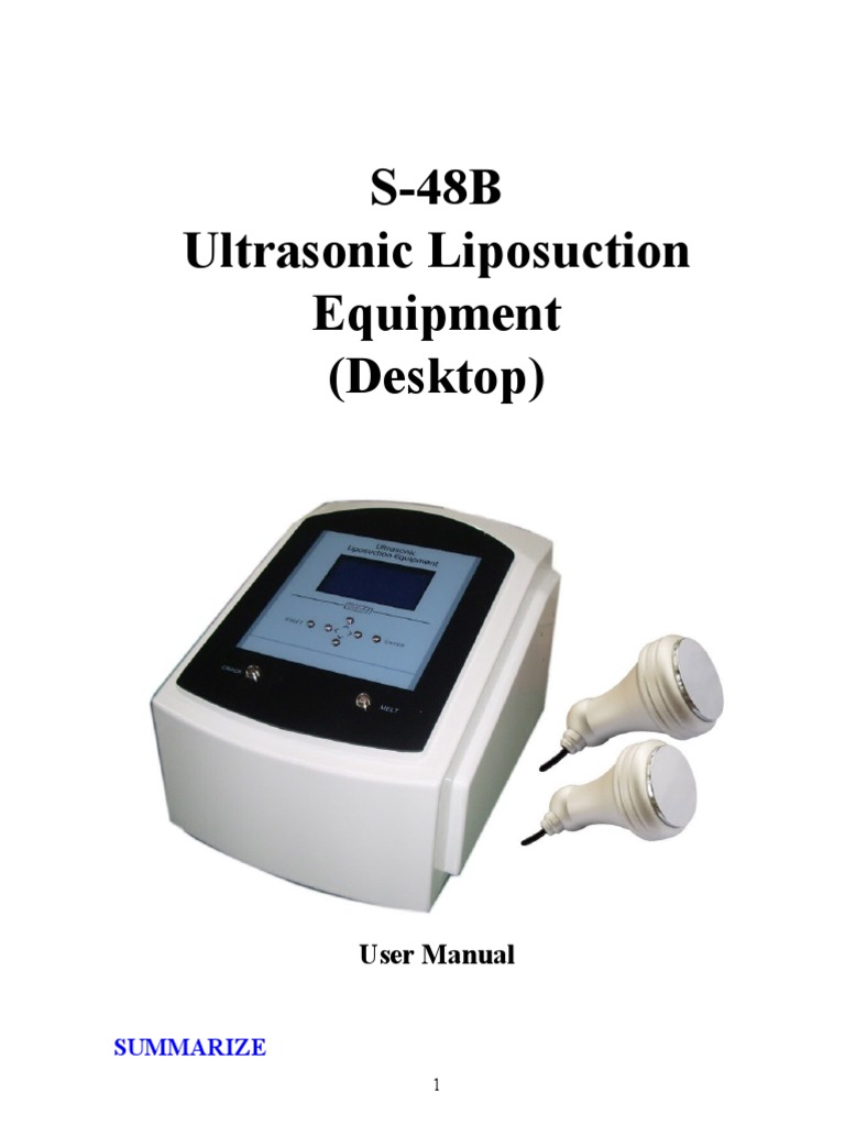 S-48B Ultrasonic Liposuction Equipment (Desktop) : User Manual | PDF ...
