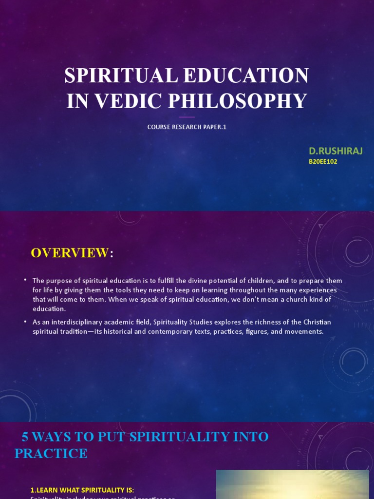 Spiritual Education in Vedic Philosophy | PDF | Prayer | Spirituality