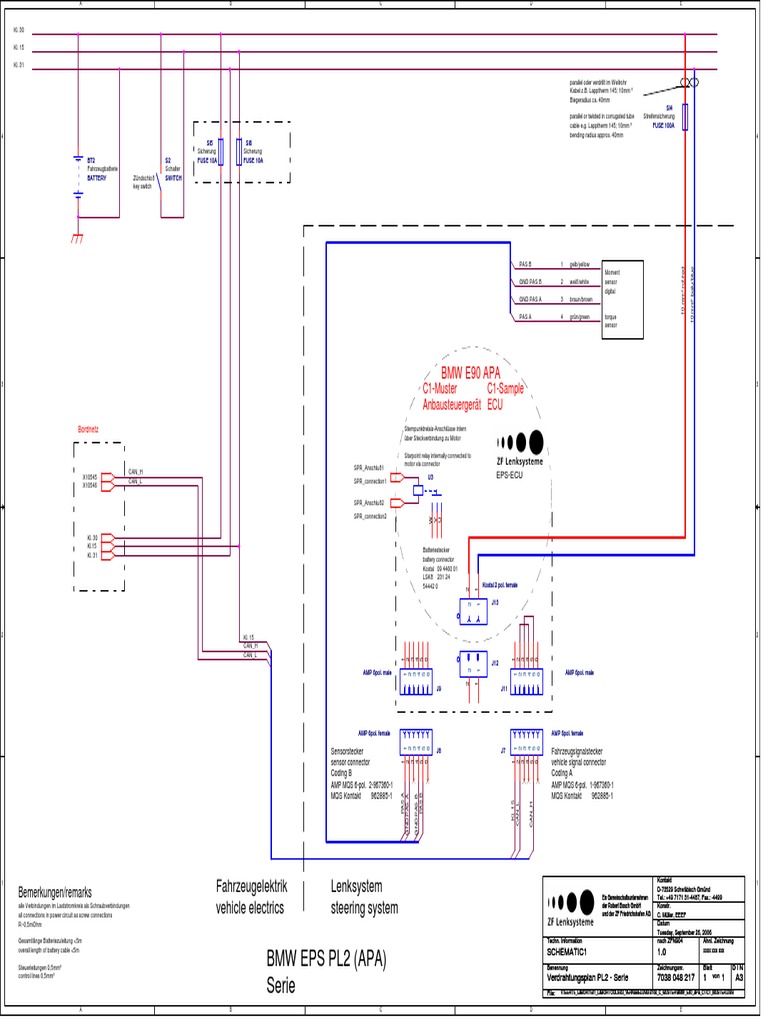 KD-Anschlußplan EPS APA E90 | PDF
