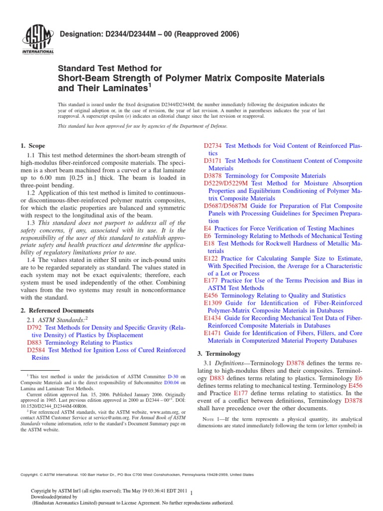 Short Beam Strength - D2344.1176581-1 | PDF