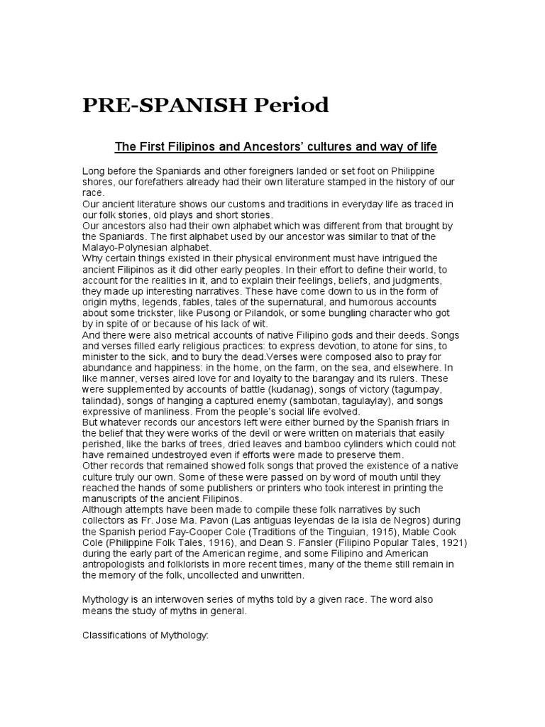 Pre-Spanish Filipino Culture and Life | PDF