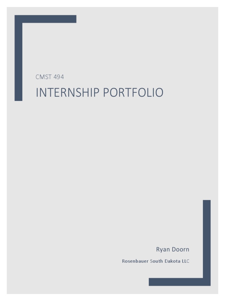 Internship Portfolio | PDF