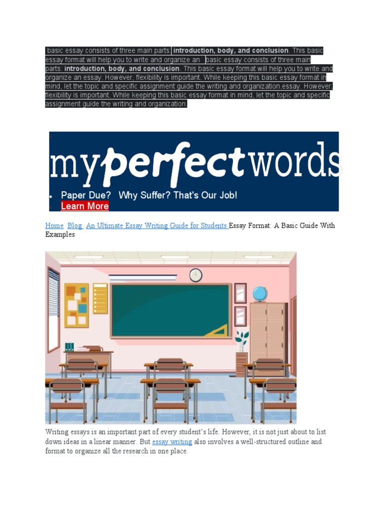 Essay Format: A Basic Guide With Examples: Paper Due? Why Suffer? That ...